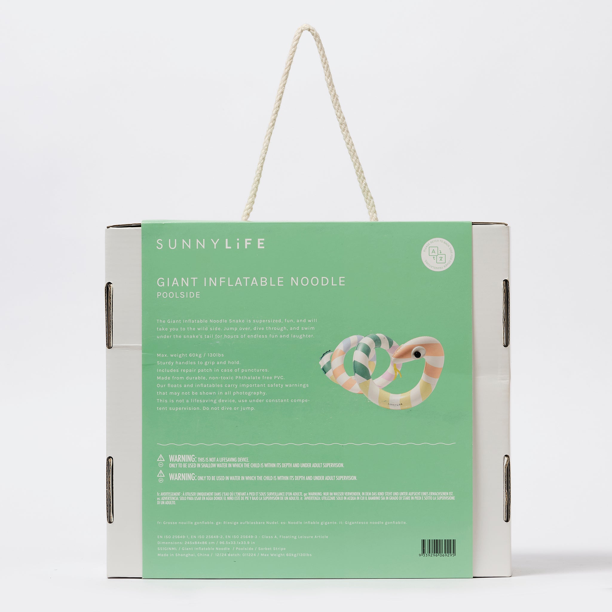 Giant Inflatable Noodle | Poolside Sorbet Stripe – SUNNYLiFE US