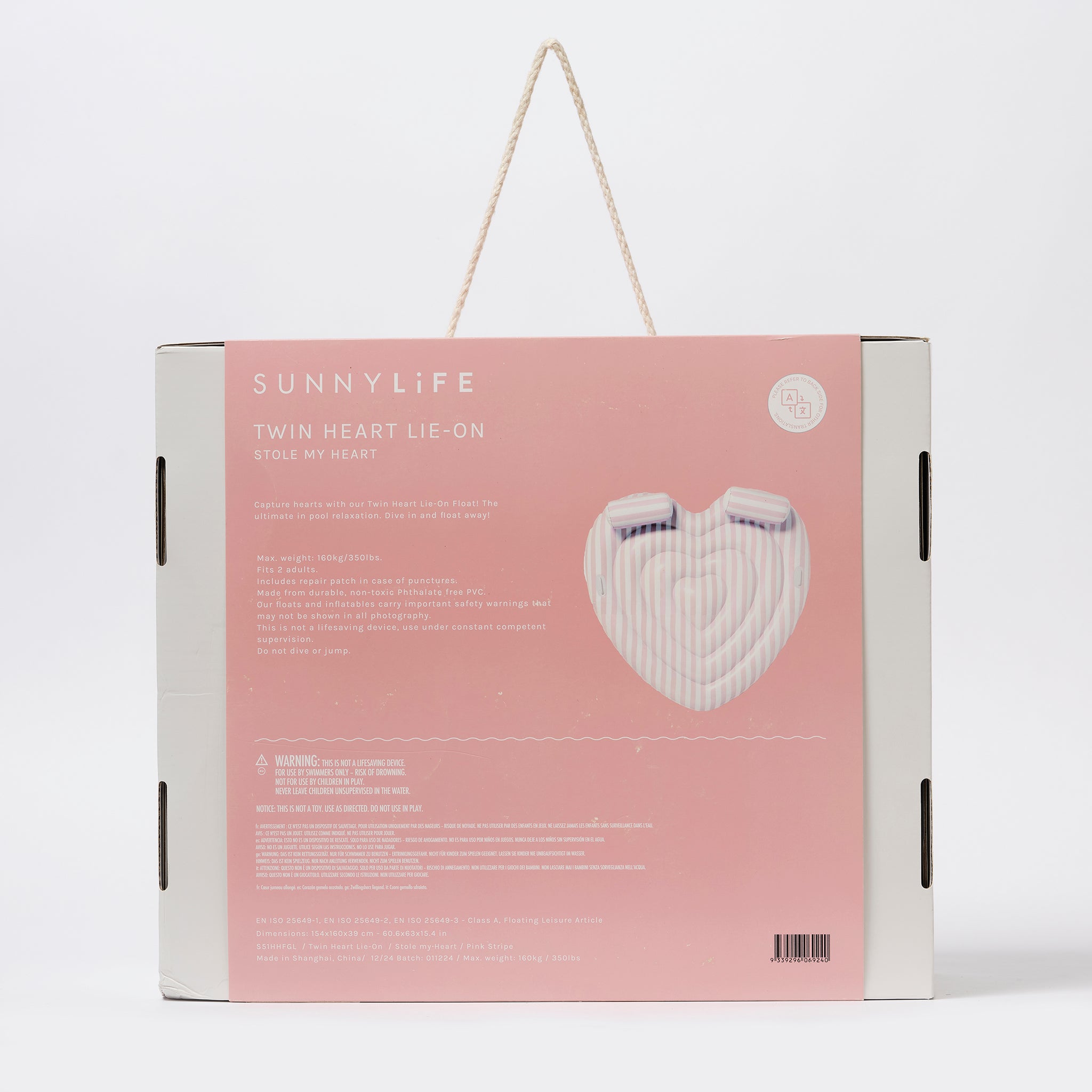 Twin Lie-On Float | Stole My Heart Pink Stripe – SUNNYLiFE US