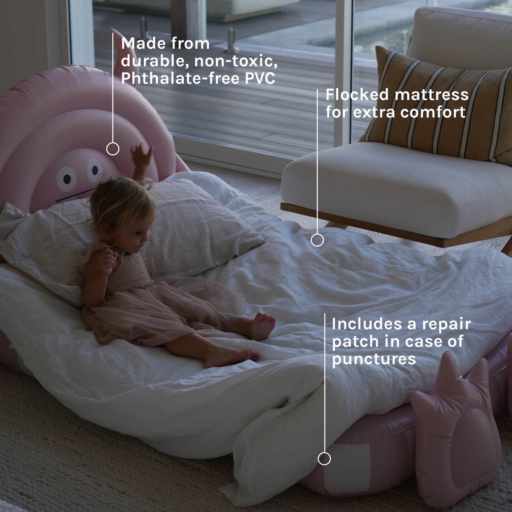 Kids Air Mattress - Monster Pink