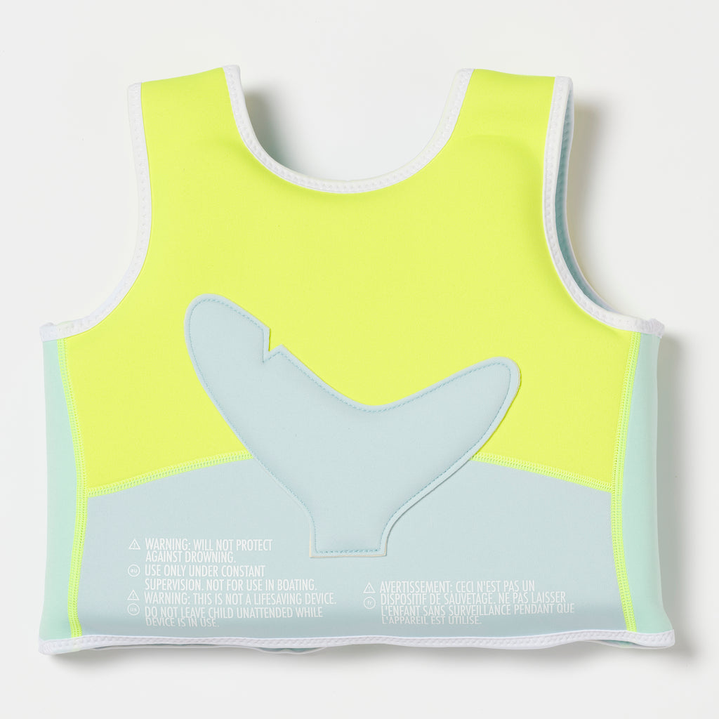 Swim Vest 3-6 | Salty the Shark Aqua Neon Yellow - SUNNYLiFE – SUNNYLiFE US