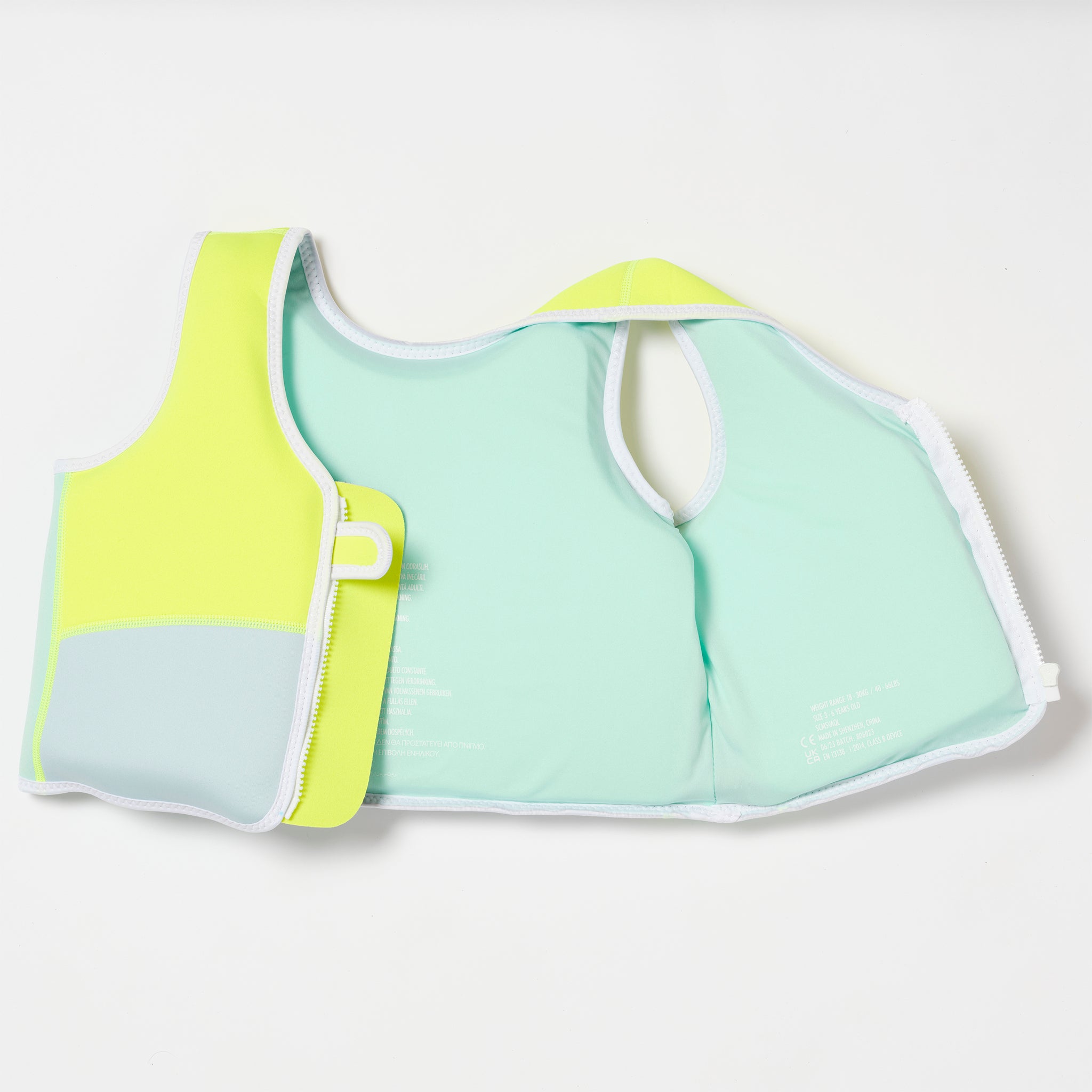 Swim Vest 3-6 | Salty the Shark Aqua Neon Yellow - SUNNYLiFE – SUNNYLiFE US