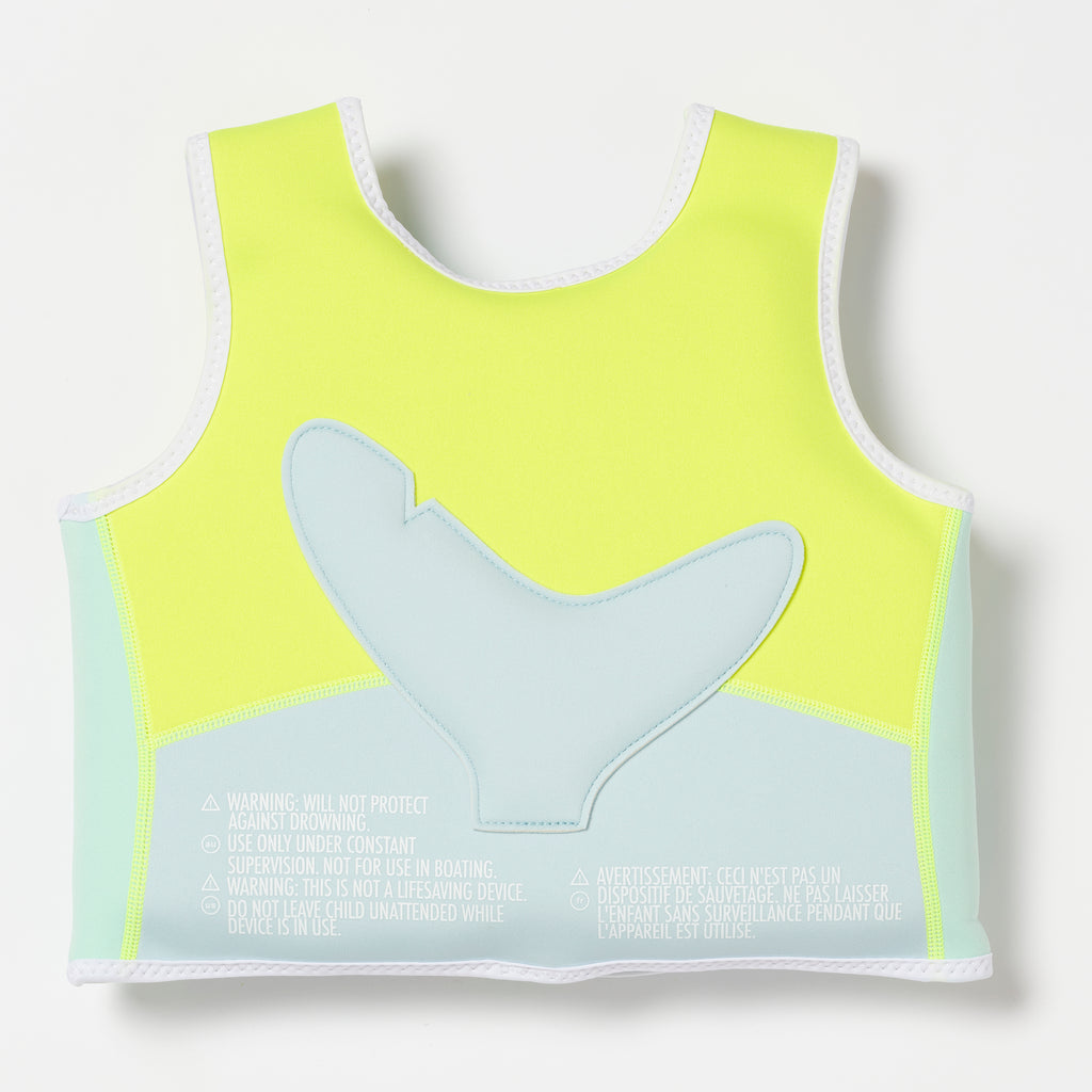 Swim Vest 2-3 | Salty the Shark Aqua Neon Yellow - SUNNYLiFE – SUNNYLiFE US