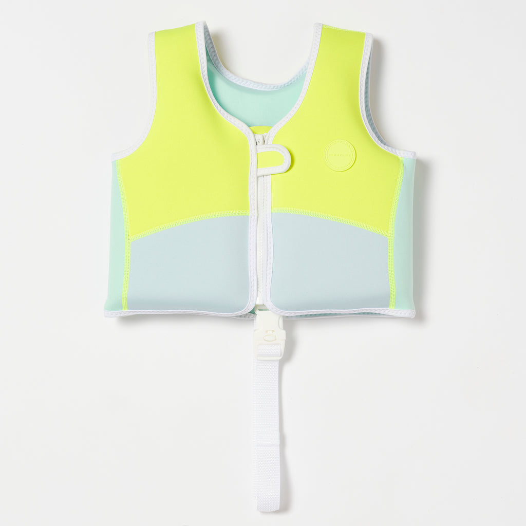 Swim Vest 2-3 | Salty the Shark Aqua Neon Yellow - SUNNYLiFE – SUNNYLiFE US