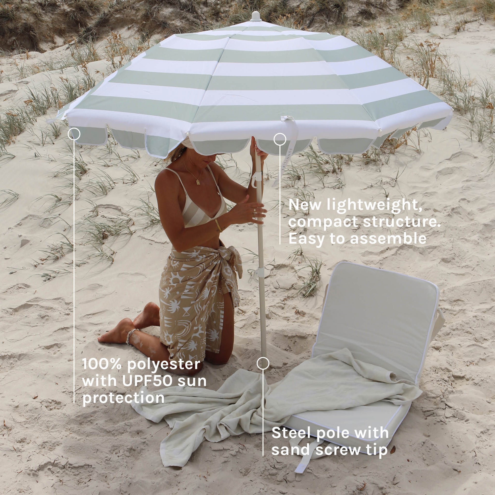 Compact Beach Umbrella - Butternut