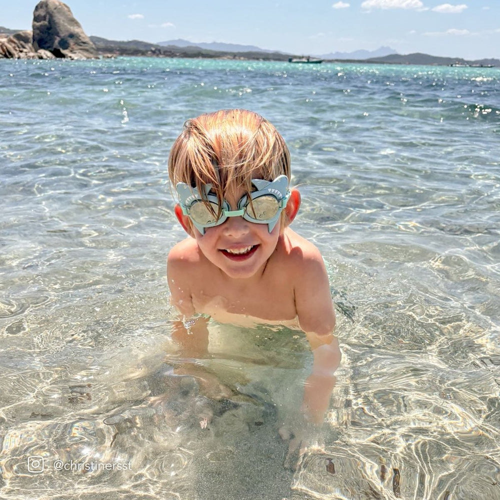 Mini Swim Goggles | Salty the Shark Aqua - SUNNYLiFE